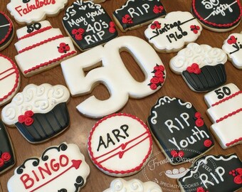 50th birthday cookie | Etsy