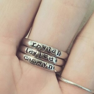 Stackable name rings | Etsy