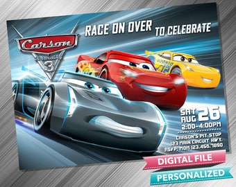 Cars 3 invitation | Etsy