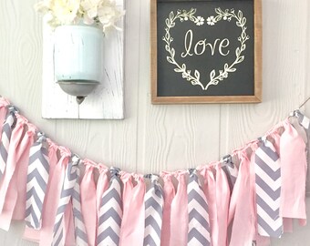 Grey chevron banner | Etsy