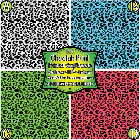 Cheetah Print Vinyl/Printed Heat Transfer Vinyl/Patterned