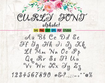 Curly font svg | Etsy