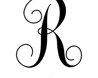 R monogram | Etsy