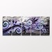 Purple Metal Wall Art Panels Silver Wall Art Modern Abstract