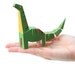 4 DINOSAURS Paper Craft Postcards T-rex Diplodocus