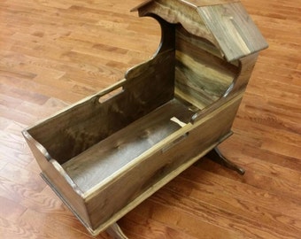 Wooden baby cradle | Etsy