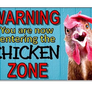 Chicken warning sign | Etsy