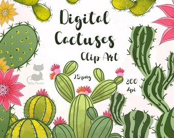 Cactus clipart | Etsy