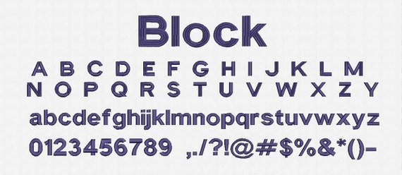 Block Font Embroidery Design Now Come with .BX Ready Font