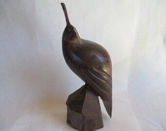 Quail wood carving | Etsy