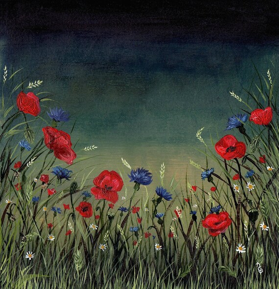 Poppy Artwork Poppy art Print Flower art Poppies Wall Art