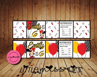 Minnie mouse labels | Etsy