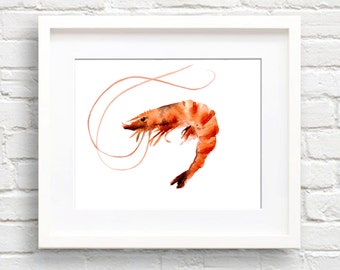 Shrimp painting | Etsy
