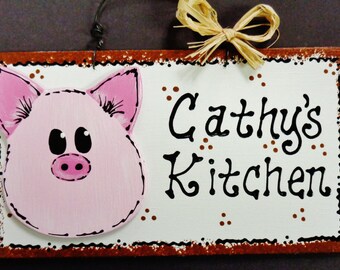 Pig kitchen decor | Etsy