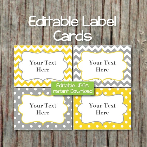 Editable Labels Cards JPG File Printable Digital Collage Sheet