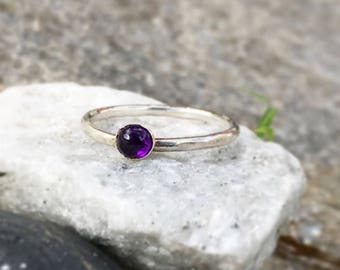 Amethyst stack ring | Etsy