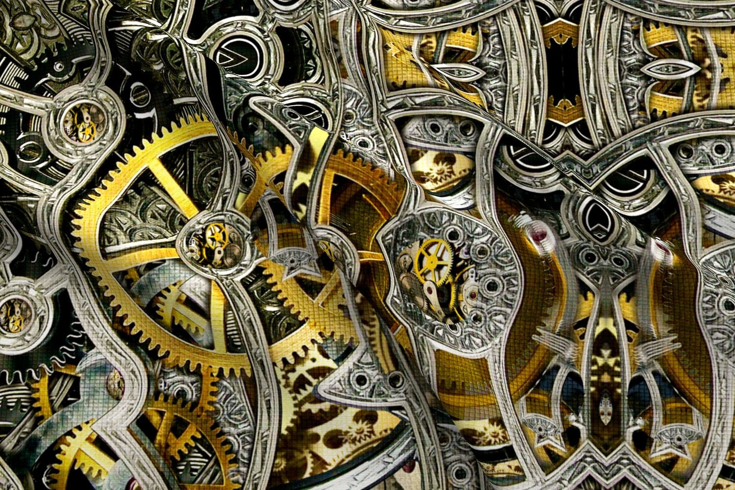 Clock Gear Fabric Clockworks By Whimzwhirled Industrial