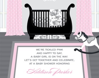 Shabby Chic Pink ToileSherpa Baby Blanket Toile Baby Girl