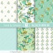 Floral Digital Paper Aqua Teal Digital Paper Pack Floral