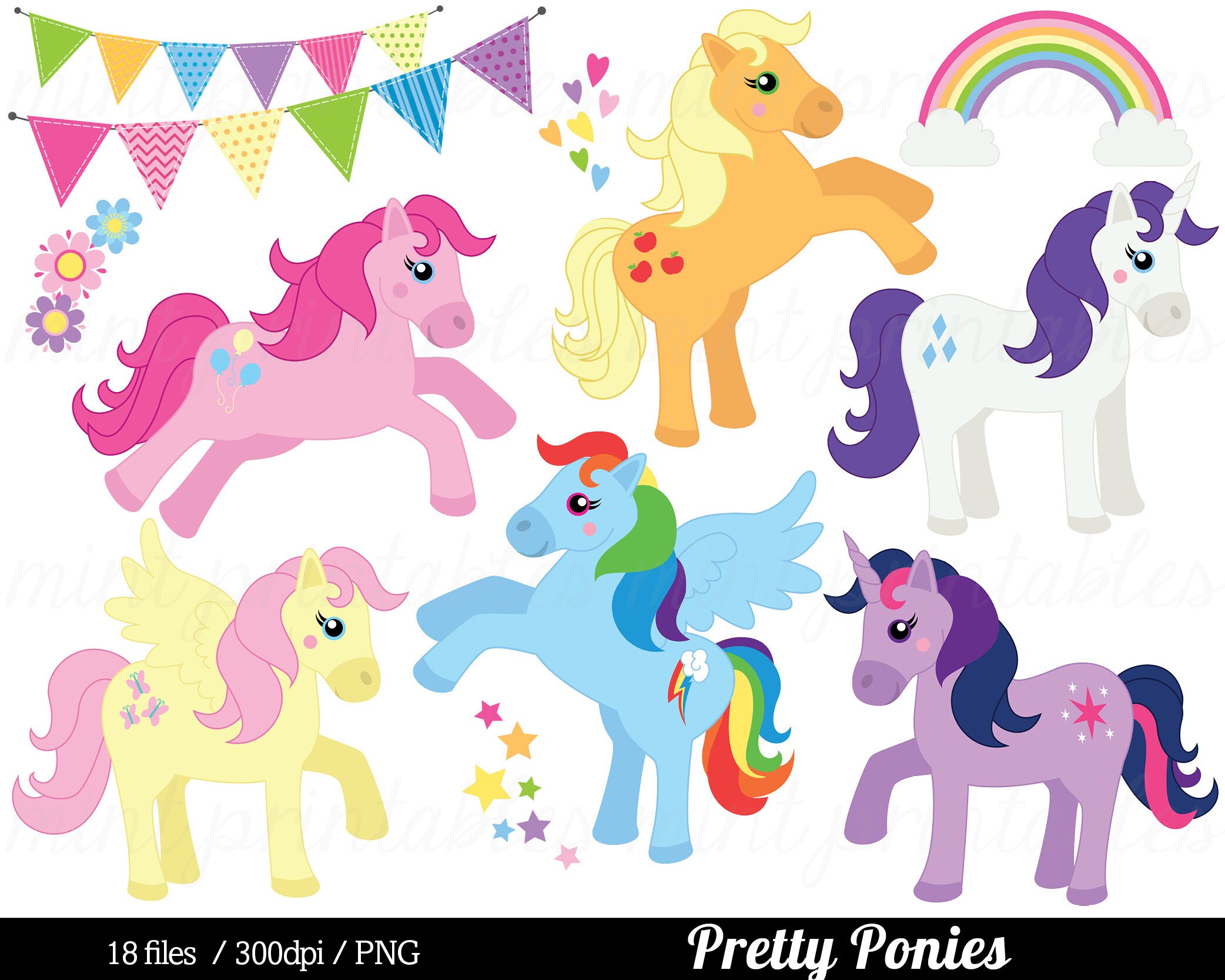 Pony Unicorn Clipart Clip Art Little Ponies Horse rainbow