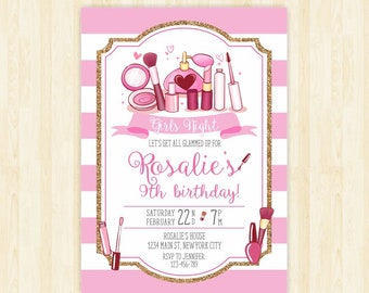 Makeup Invitation Makeup Party Invitation Make up