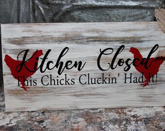 Kitchen closed sign | Etsy