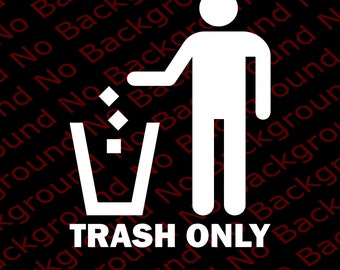 Trash can sticker | Etsy