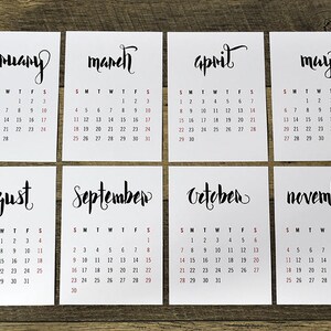 Typography calendar | Etsy