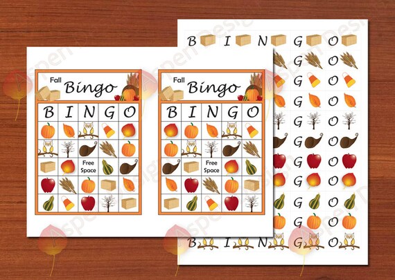 Items similar to Fall Bingo Game Cards - Printables on Etsy