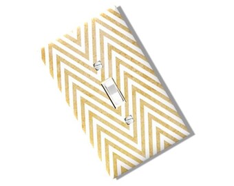 Yellow Floral Scroll Light Switch Cover Plate Homemade Multi