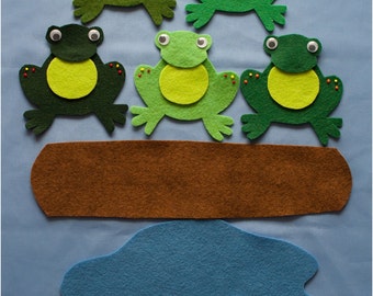 Five Little Speckled Frogs Felt Board Activity Set/ Flannel