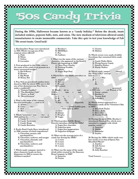 1950s Candy Trivia Printable Game 1950s Trivia Candy 1950s-candy-trivia-printable-game-1950s-trivia-candy