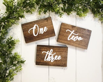 Wood table number | Etsy