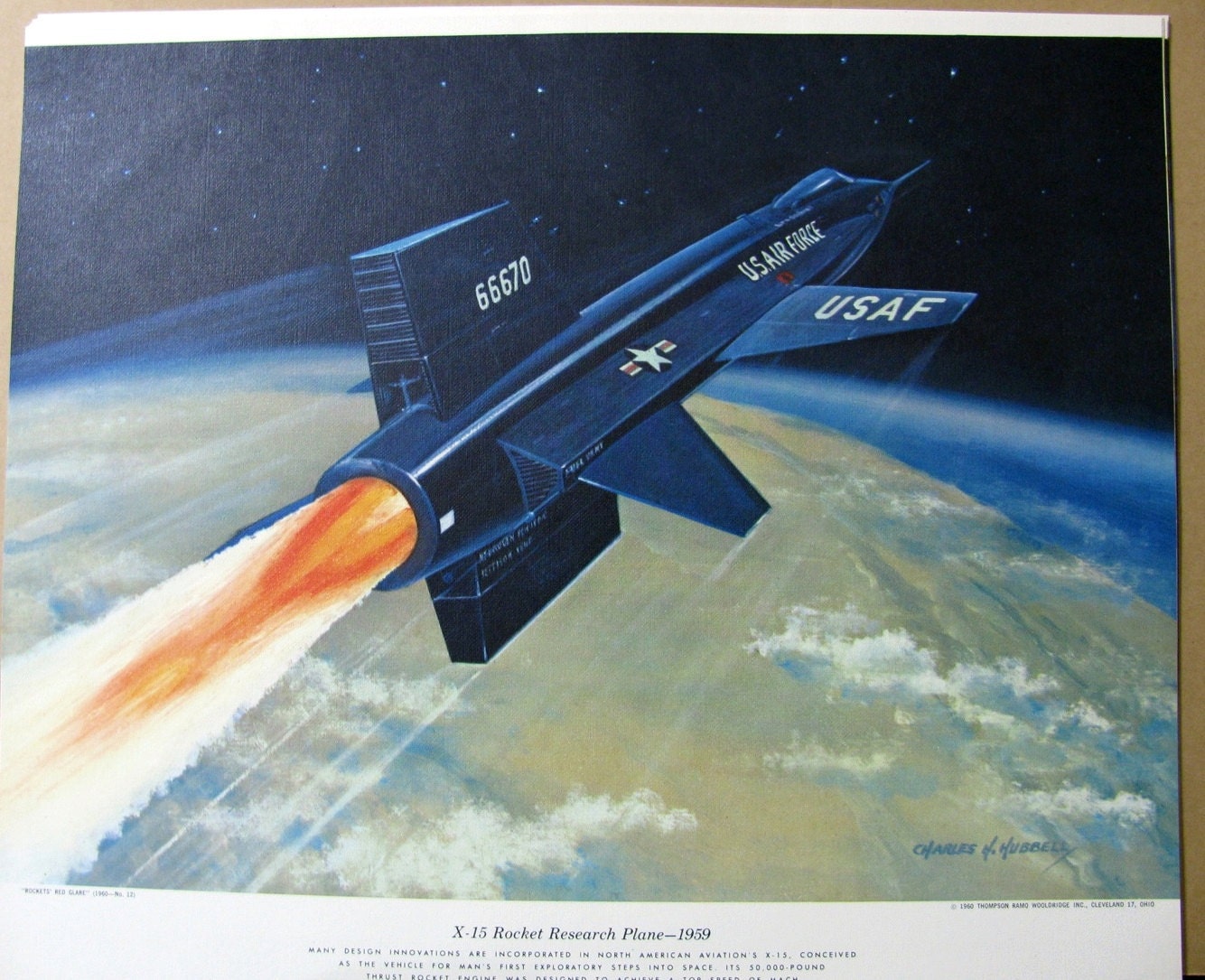 1959 USAF X15 Rocket Research Plane North American 50000 LB