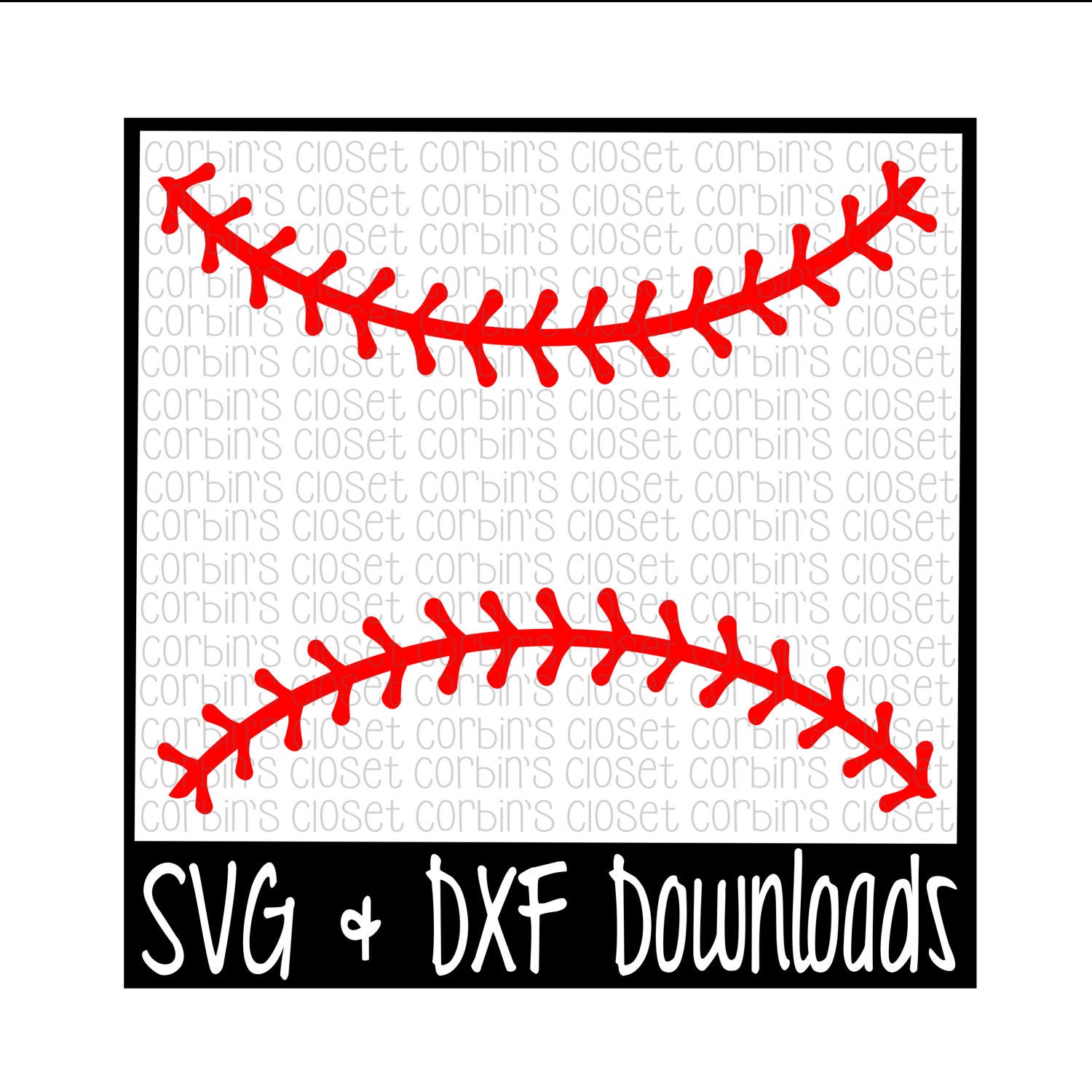 Baseball Thread SVG Softball Thread SVG Cut File dxf & SVG