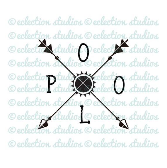 Summer Pool SVG sun sunshine pool sign svg crossed arrows