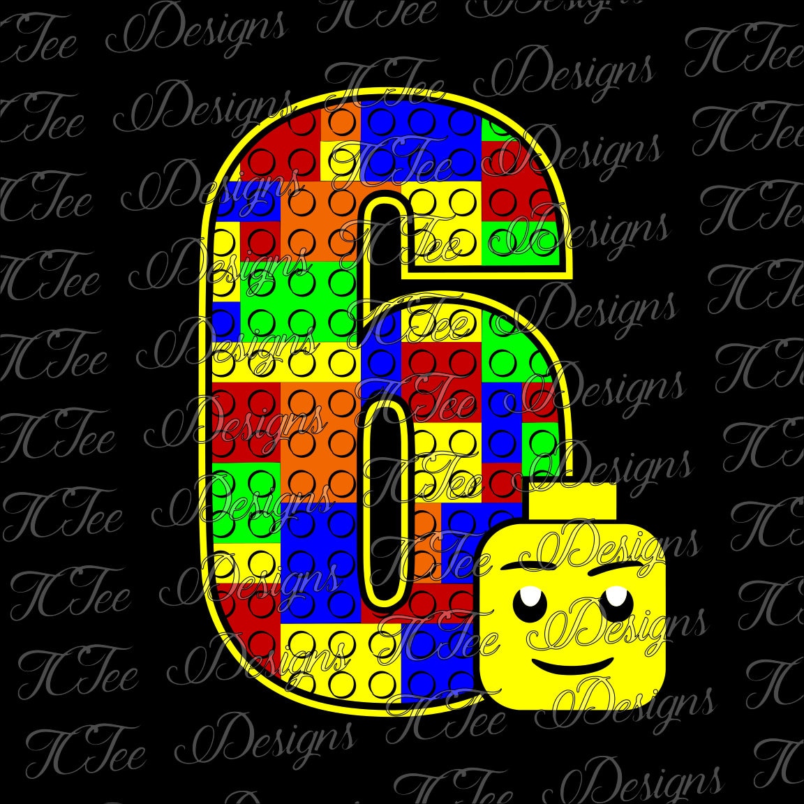 Lego 6 - 6th Birthday - Lego Birthday SVG Design Download - Vector Cut ...