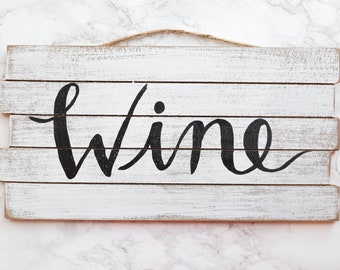 Wooden wine sign | Etsy
