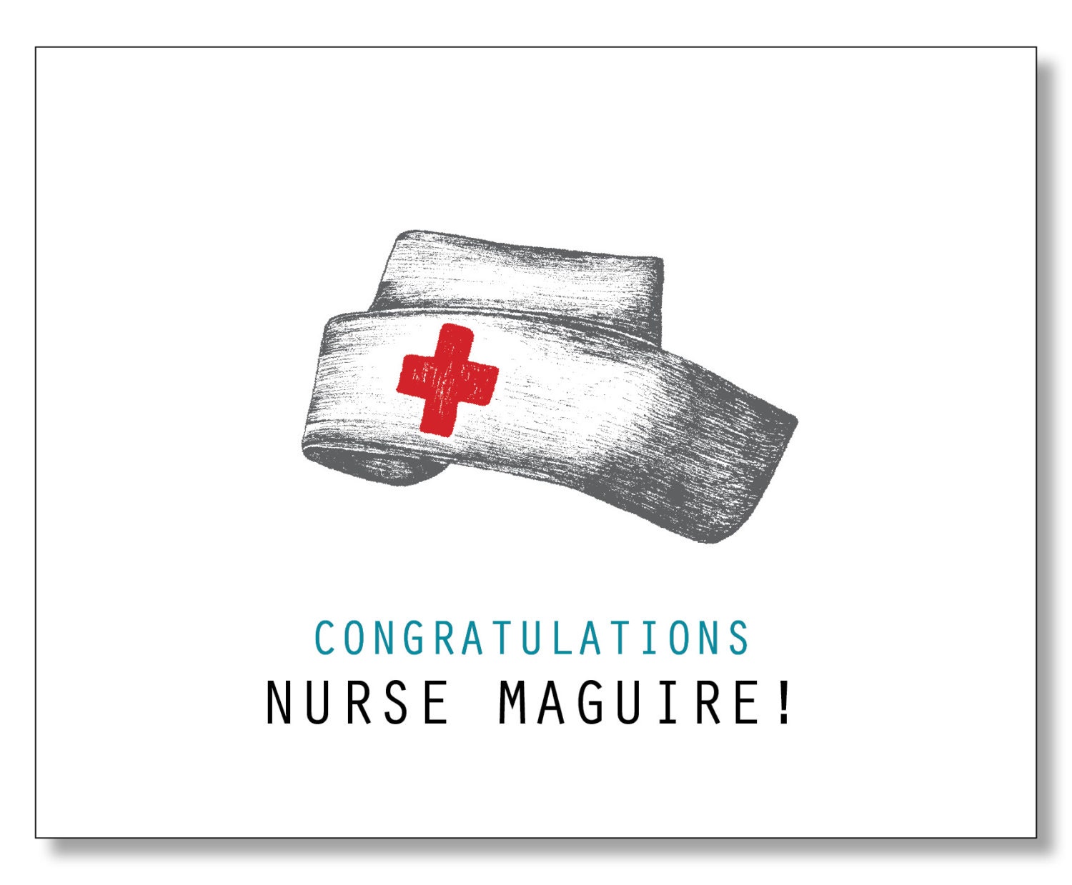 NURSE GRADUATION card. Congratulations Nursing student card.