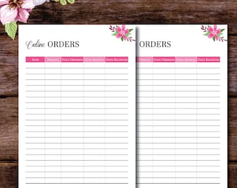 Order Form Template Order Form Planner Insert Printable Etsy