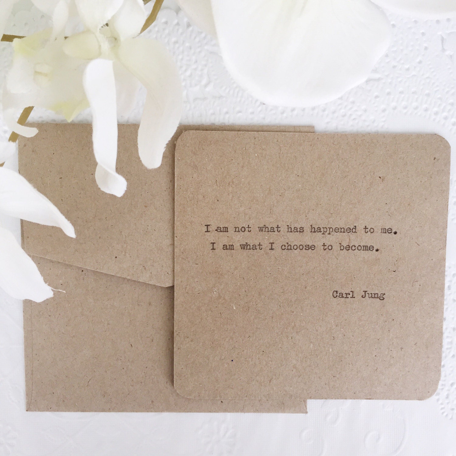 Hand Typed Mindfulness Note/ Carl Jung quote typewriter Card/