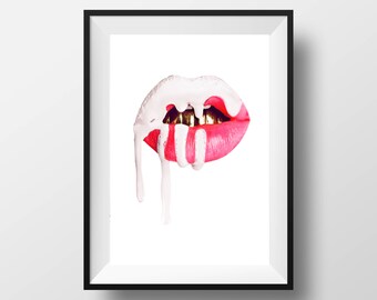 Lips poster | Etsy