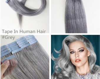 Grey hair extension | Etsy