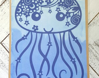 Jellyfish card | Etsy