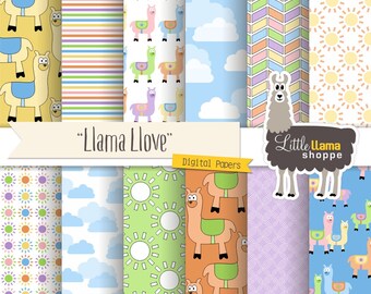 Llama Clipart Alpaca Printable Pretty Llamas and Alpacas