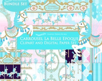 Carousel Merry Go Round Flat Gold Carousel Digital Paris