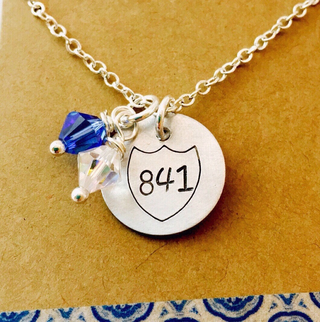 Police Badge Necklace Police Officer Necklace Hand Stamped