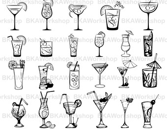Cocktail svg | Etsy