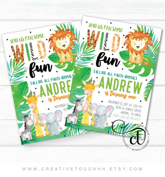 Jungle Safari Theme Invitation