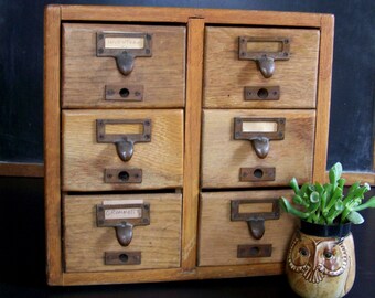 Card catalog drawer | Etsy